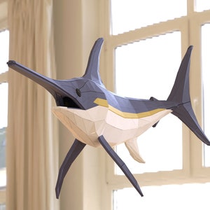 Swordfish Paper Sculpture,printable PDF Template,handmade Sea Animal ...