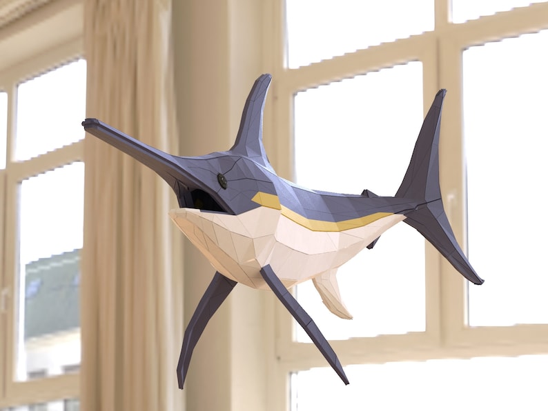 Swordfish Paper Sculpture,printable PDF Template,handmade Sea Animal ...