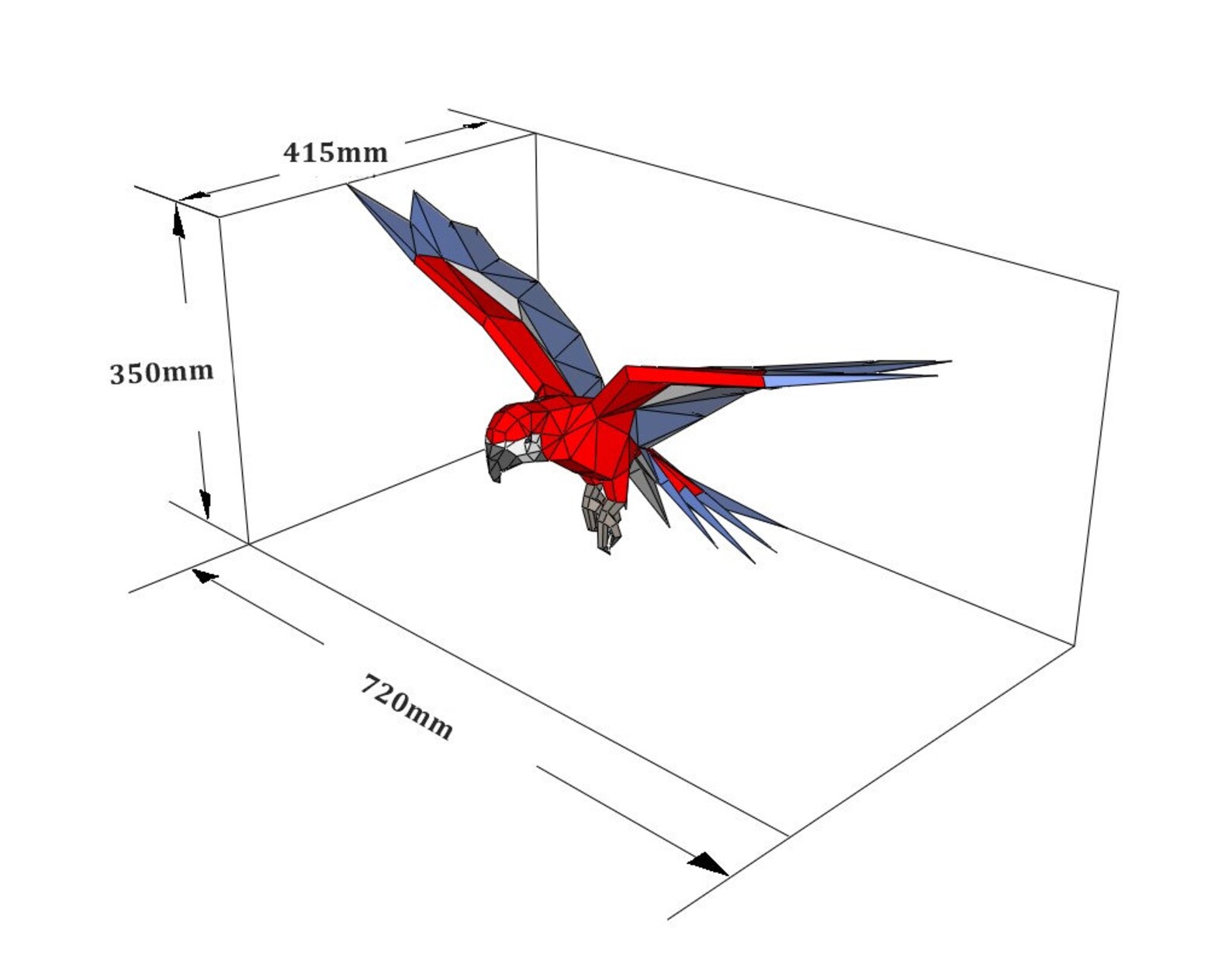 Parrot Paper Sculpture,printable PDF Template,handmade Wild Animal ...