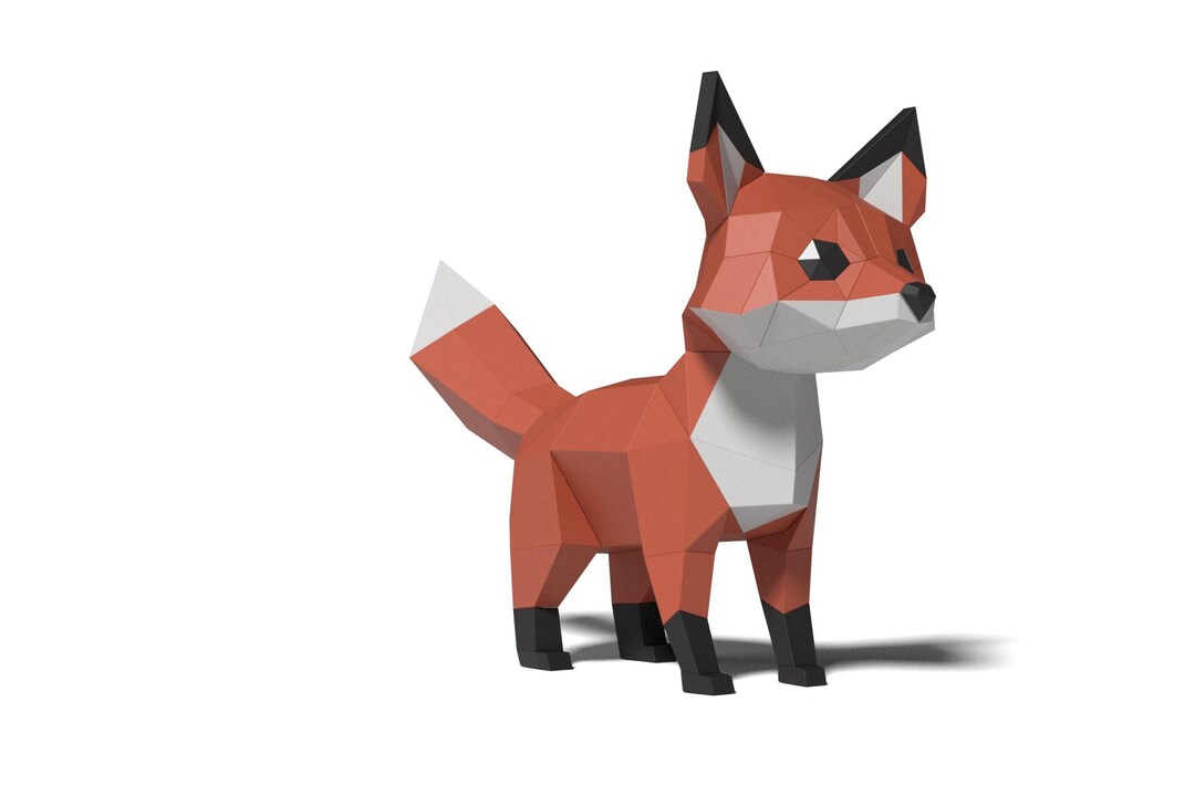 Cute Fox Paper Sculpture,printable PDF Template,handmade Animal ...