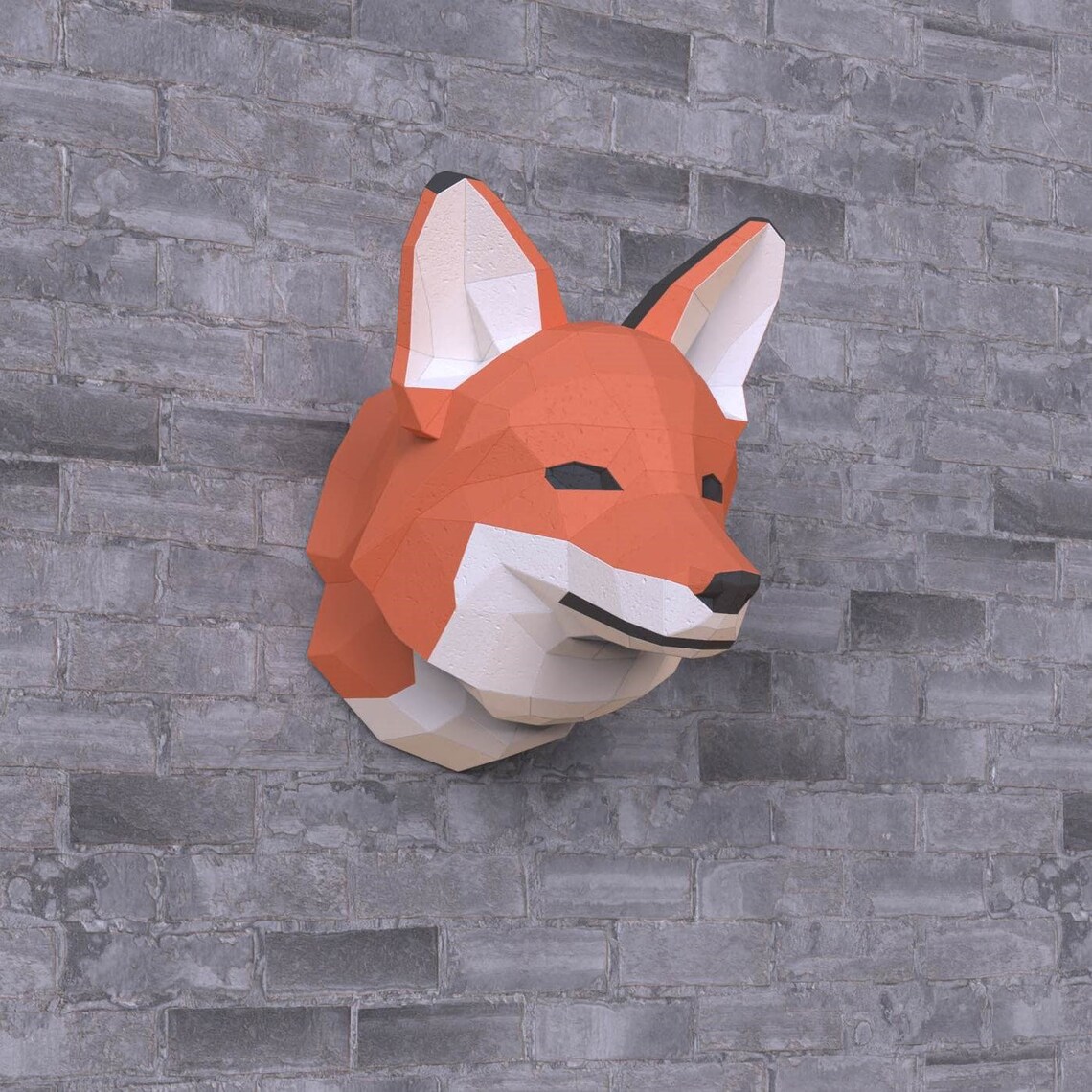 Fox Head Paper SculpturePrintable PDF templateHandmade Wide | Etsy