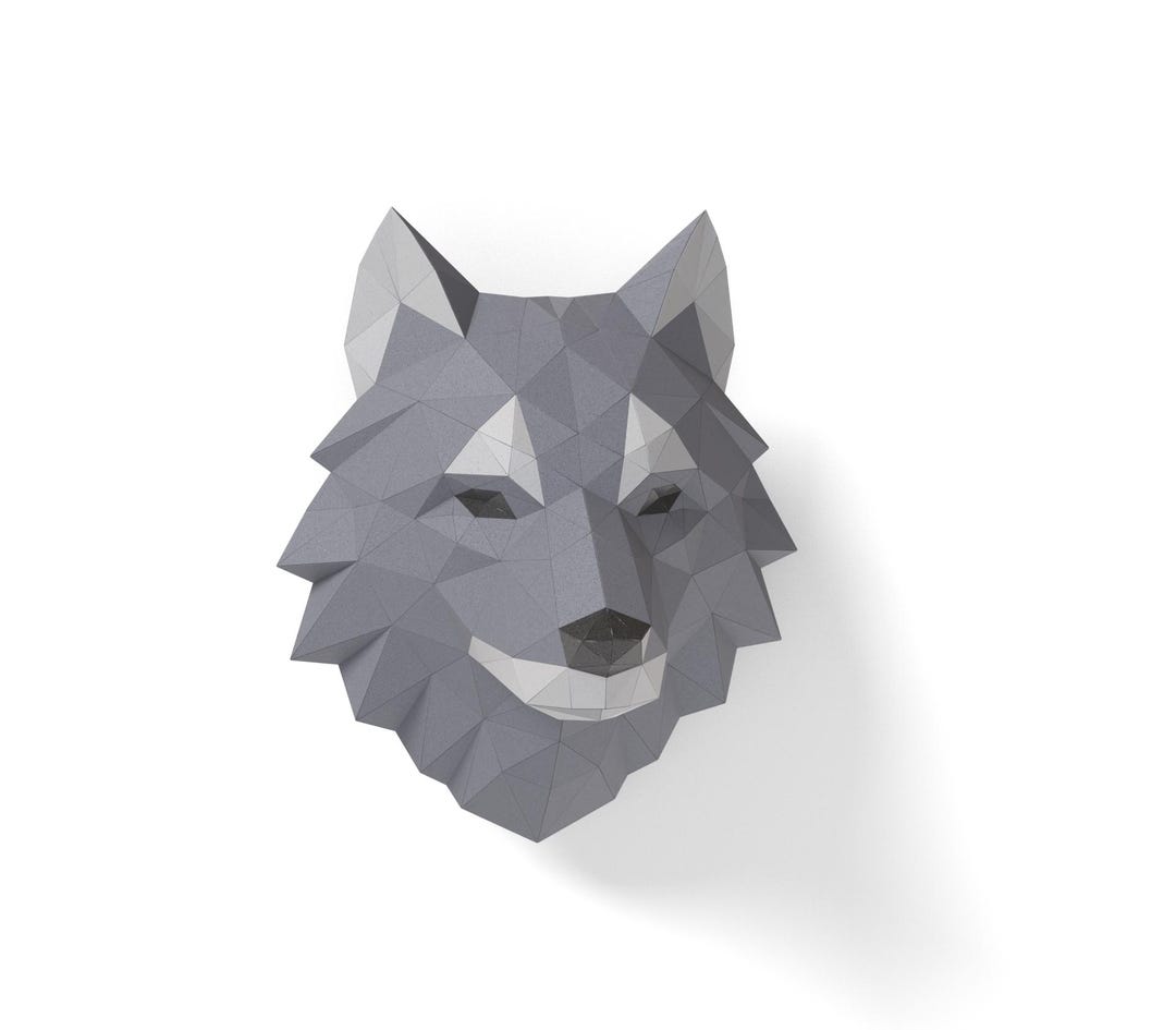 Wolf Head Paper Sculpture,printable PDF Template,handmade Animal ...