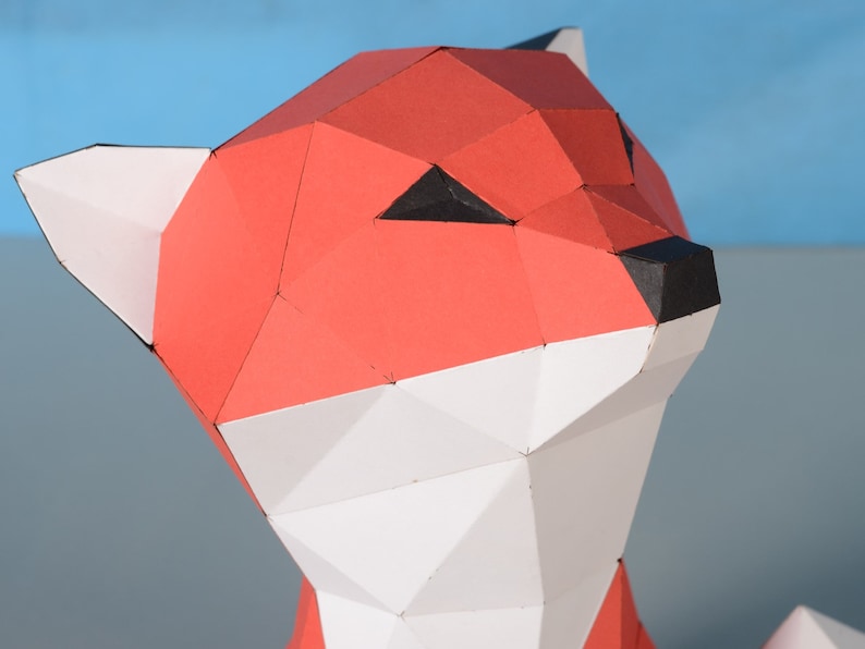 Sitting Fox Paper Model 3D Papercraft Tempalte PDF - Etsy