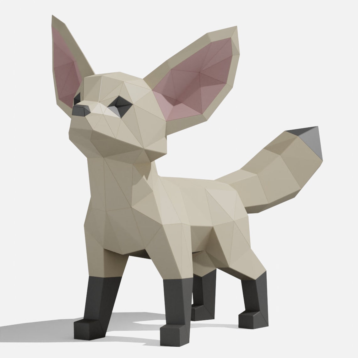 Fennec Fox Pose 1 Paper Model, 3D Papercraft Tempalte, PDF File,instant ...