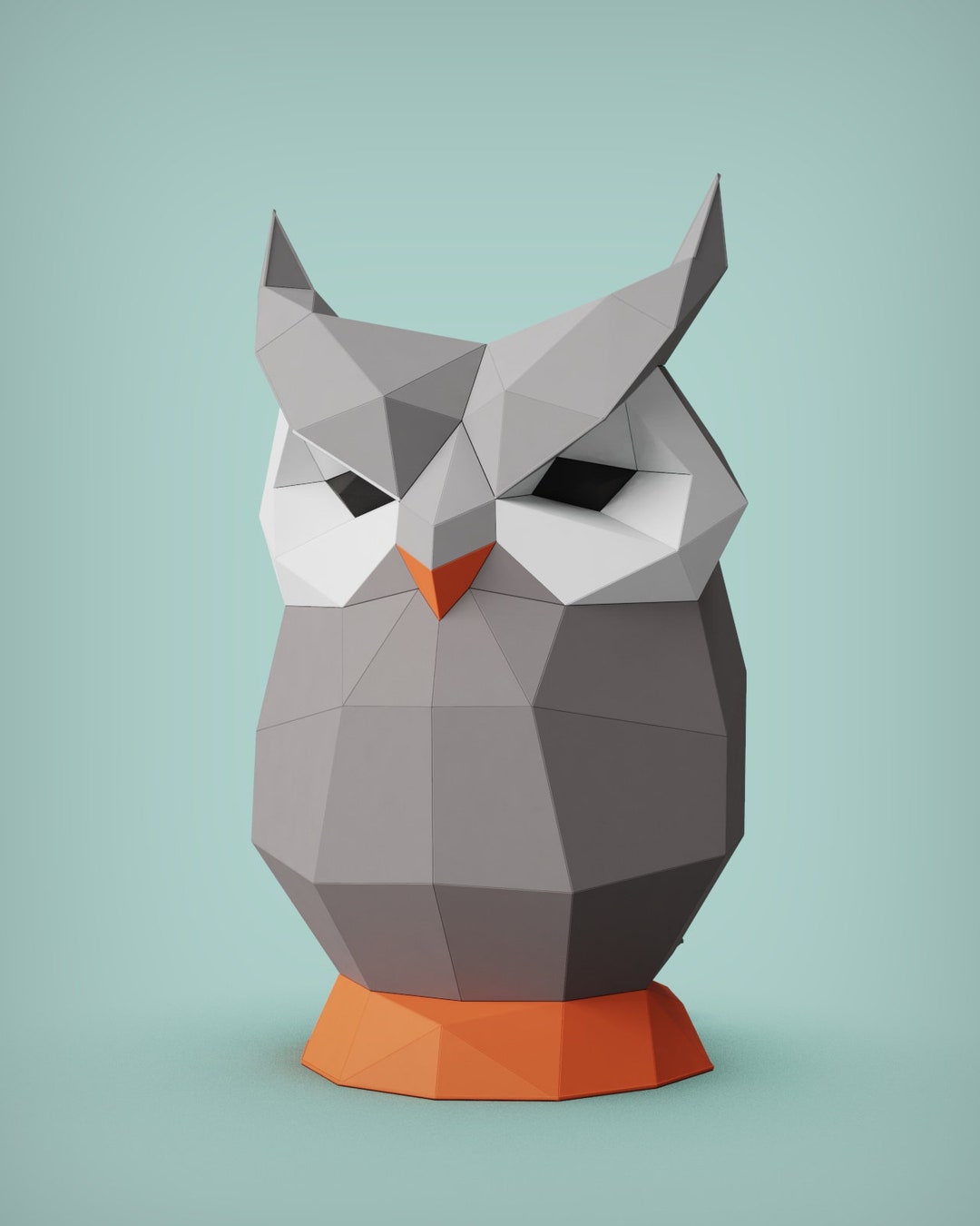 Owl Paper Sculpture,printable PDF Template,handmade Wild Animal ...