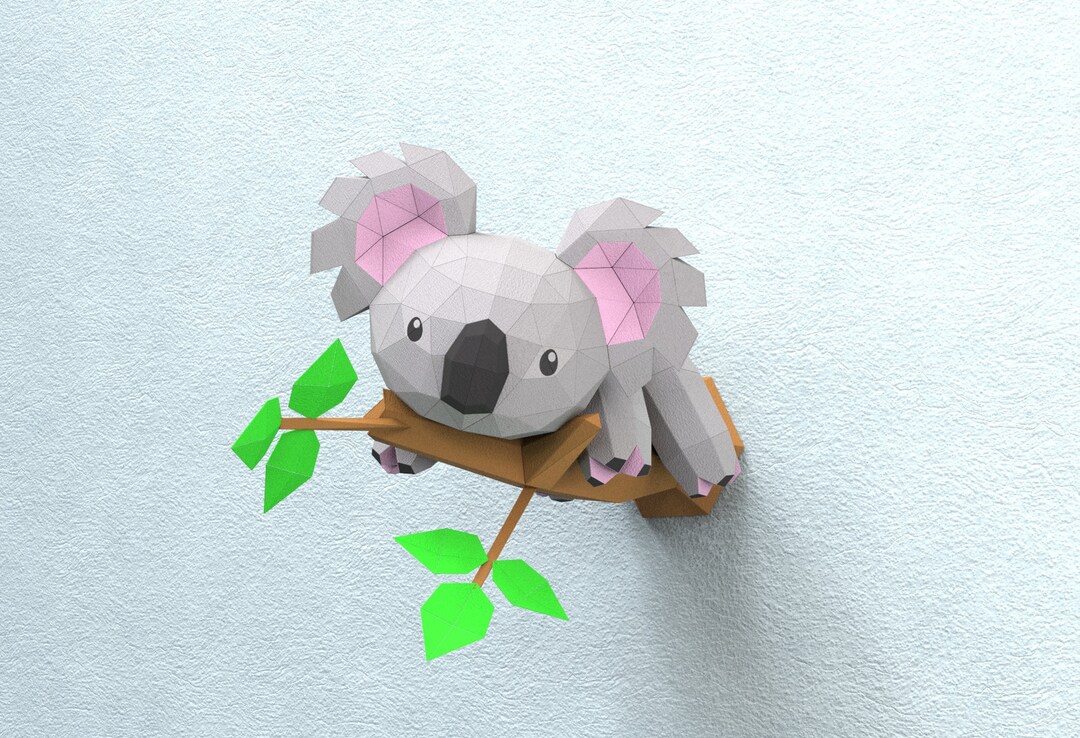 Koala on Branch Paper Sculpture,printable PDF Template,handmade Wild ...