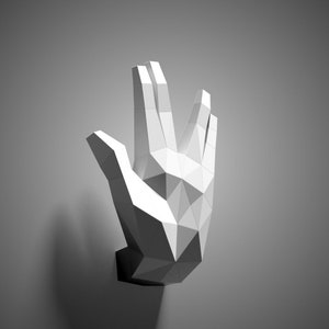 Hand Pose 3 Paper Sculpture,printable PDF Template,handmade Table Wall ...