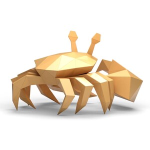 Crab Paper Sculpture,printable PDF Template,handmade Wild Animals ...