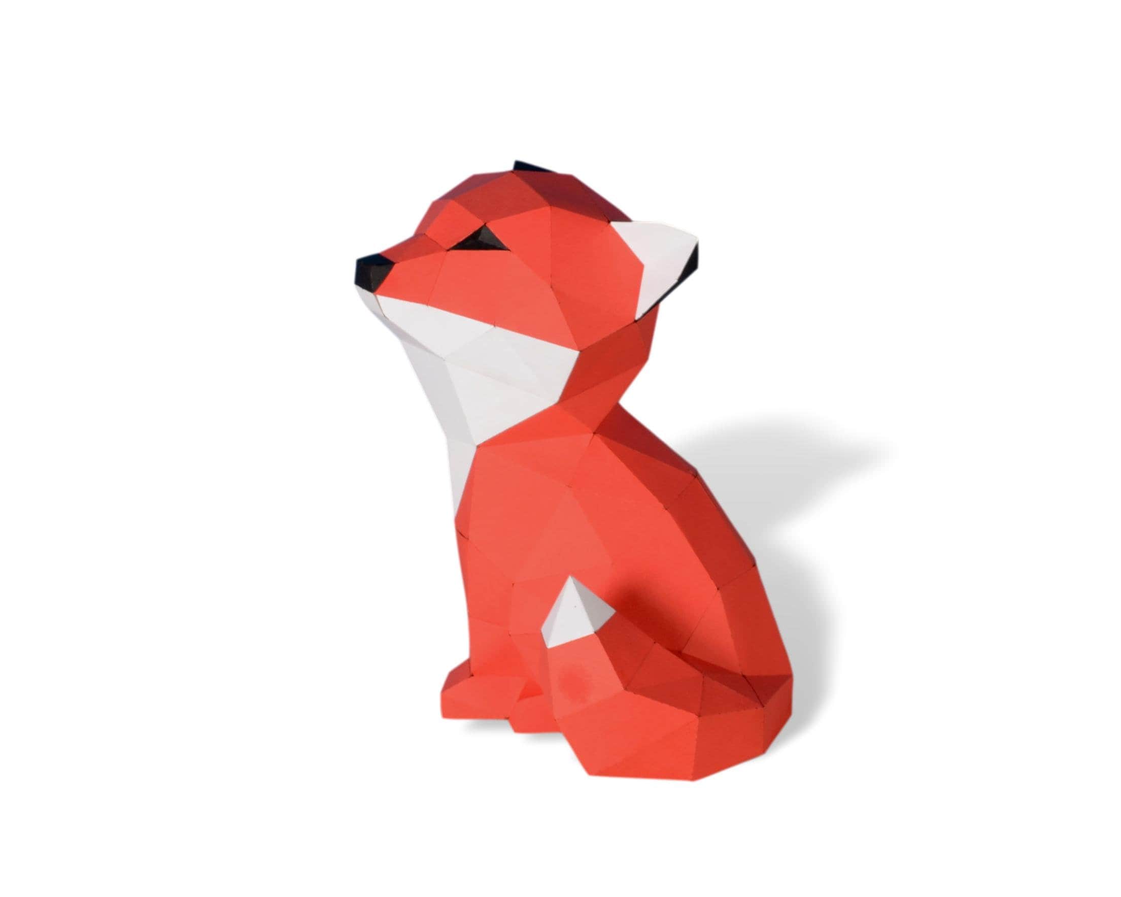 Sitting Fox Paper Model 3D Papercraft Tempalte PDF - Etsy Australia