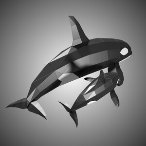 Orca Family Paper Sculpture,,printable PDF Template,handmade Sea Animal ...