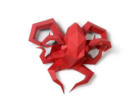 Octopus Paper Sculptureprintable PDF Templatehandmade Animal - Etsy