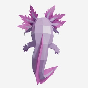 Axolotl 2 Paper Sculpture,printable PDF Template,handmade Wild Animal ...