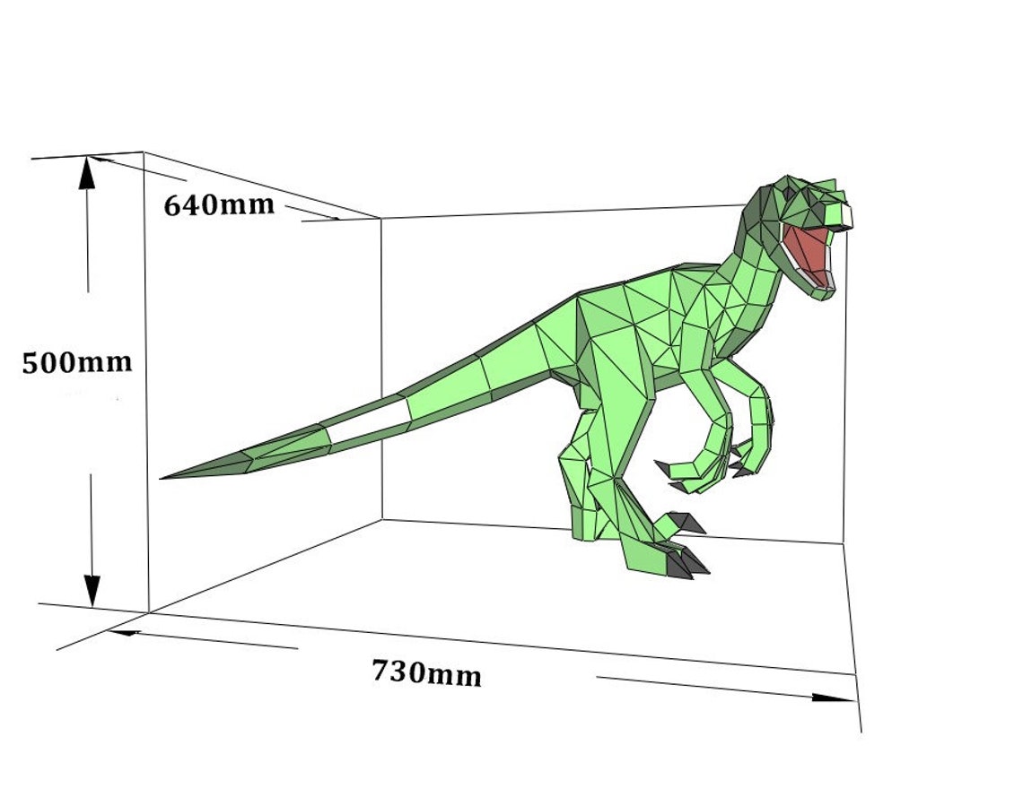 Velociraptor Paper Sculpture 3D Papercraft Tempalte PDF - Etsy