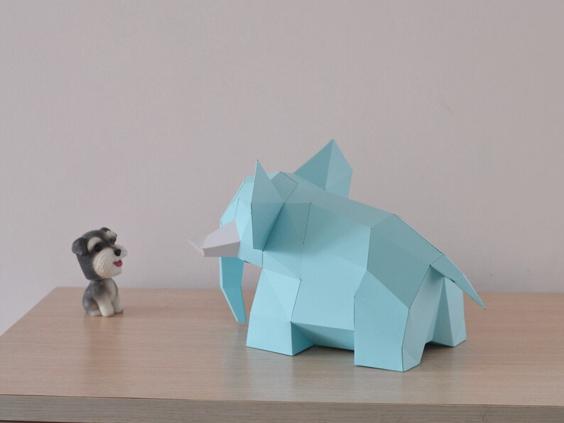 Cute Elephant Paper Model 3D Papercraft Tempalte PDF - Etsy