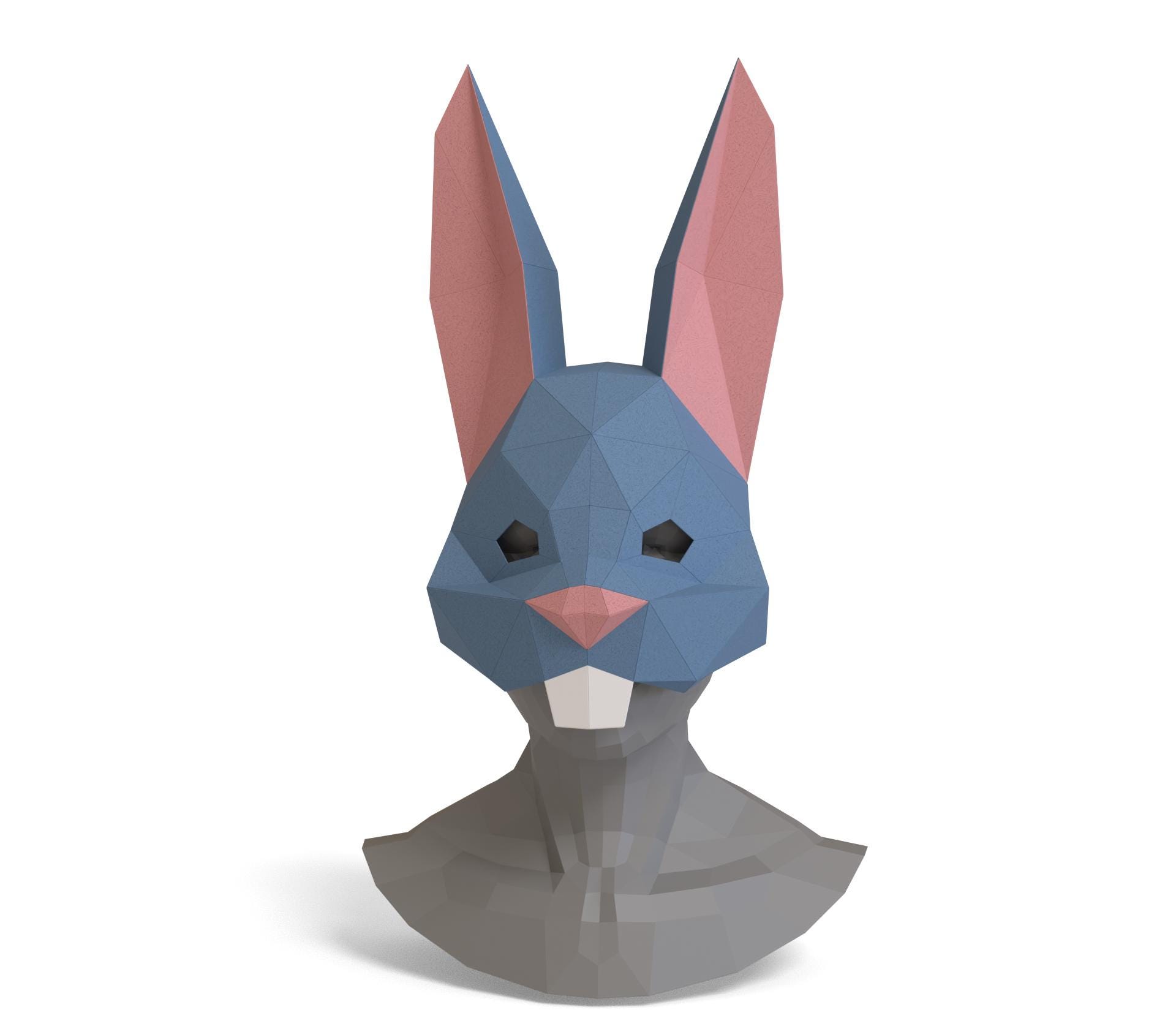 Bunny Mask Paper Sculpture,printable PDF Template,handmade Papercraft ...