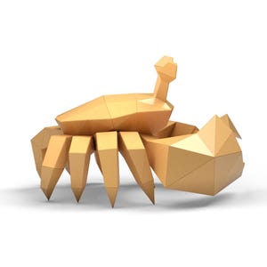 Crab Paper Sculpture,printable PDF Template,handmade Wild Animals ...