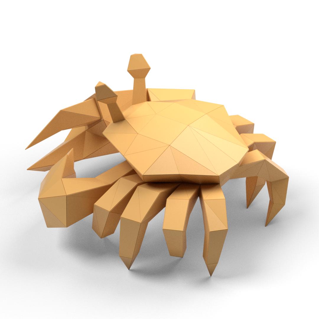 Crab Paper Sculpture,printable PDF Template,handmade Wild Animals ...