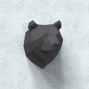 Grizzly Trophy Paper Sculpture,printable PDF Template,handmade Bear ...