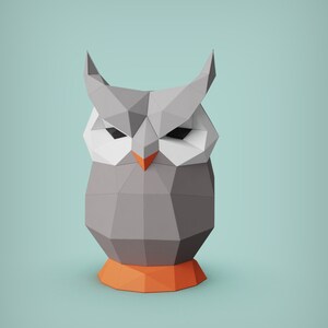 Owl Paper Sculpture,printable PDF Template,handmade Wild Animal ...
