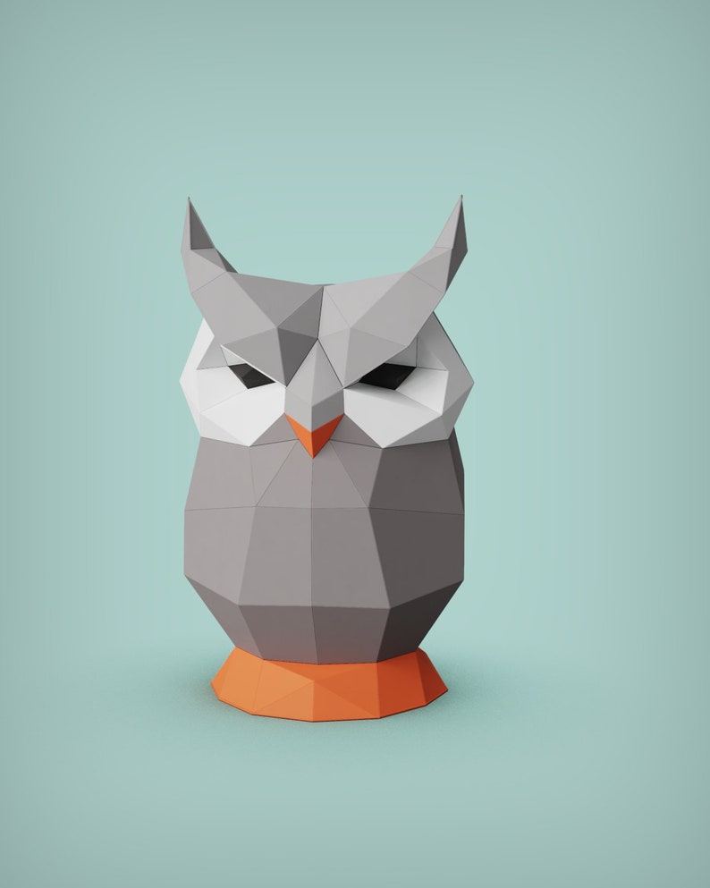 Owl Paper Sculptureprintable PDF Templatehandmade Wild - Etsy
