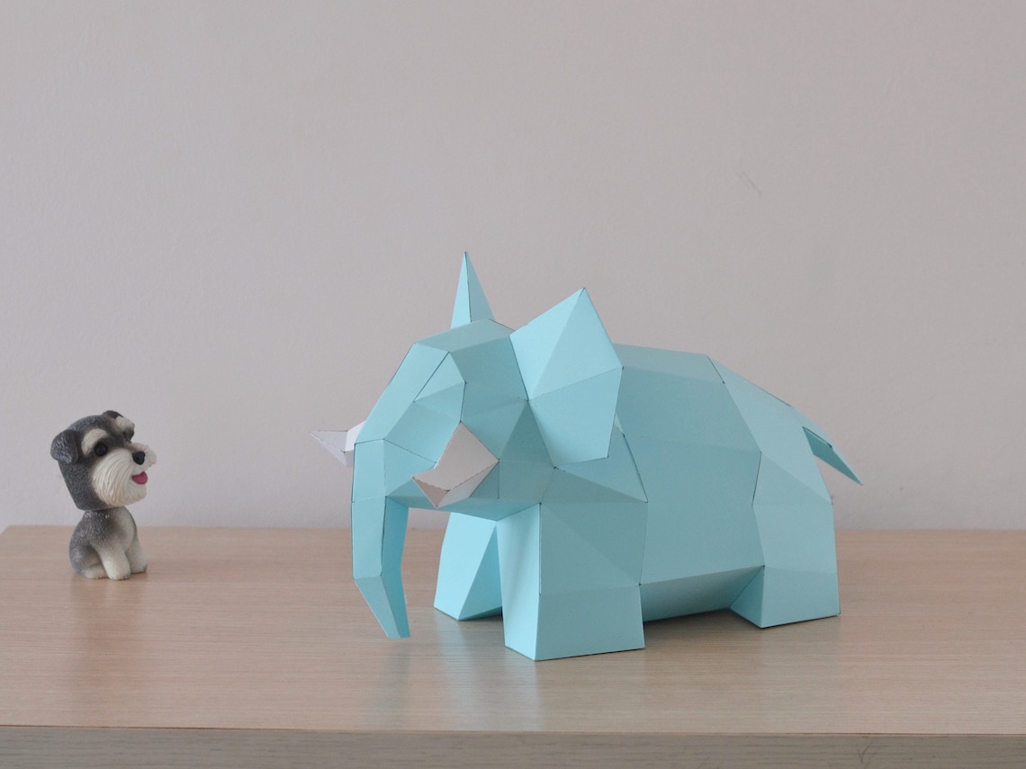Cute Elephant Paper Model 3D Papercraft Tempalte PDF | Etsy