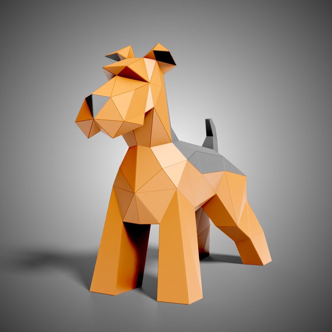 Schnauzer Paper Sculpture,printable PDF Template,handmade Terriers Dog ...