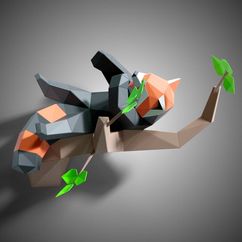 Standing Red Panda Paper Model 3D Papercraft Tempalte PDF - Etsy