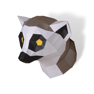 Lemurs Paper Sculpture,printable PDF Template,handmade Animal Figurine ...