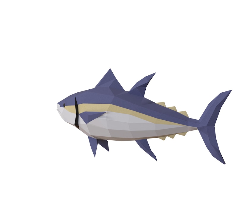 Tuna Paper Sculpture,printable PDF Template,handmade Sea Animal ...