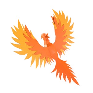 Phoenix Paper Sculpture,printable PDF Template,handmade Fantastic ...