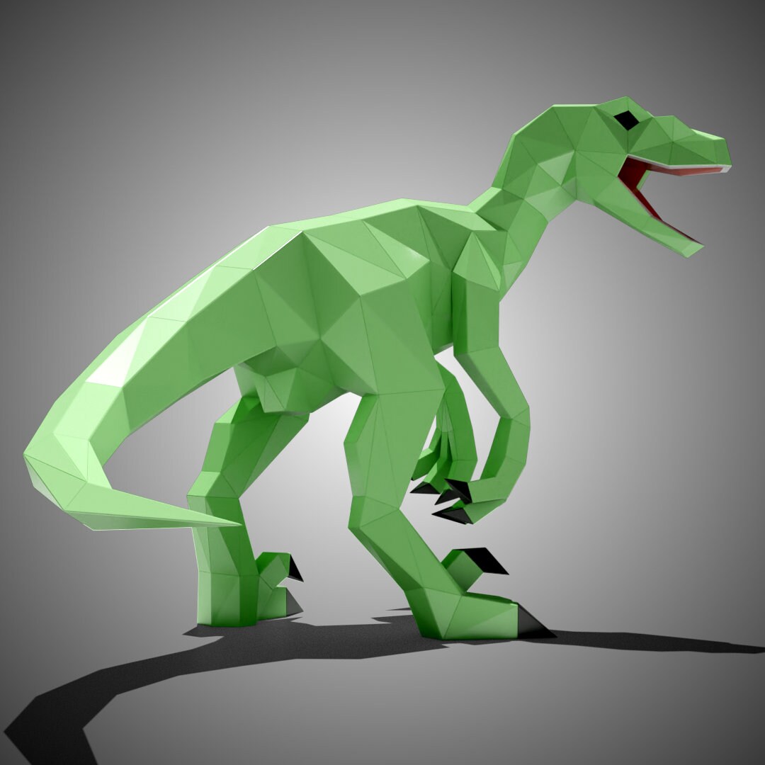 Velociraptor Paper Sculpture, 3D Papercraft Tempalte, PDF File,instant ...