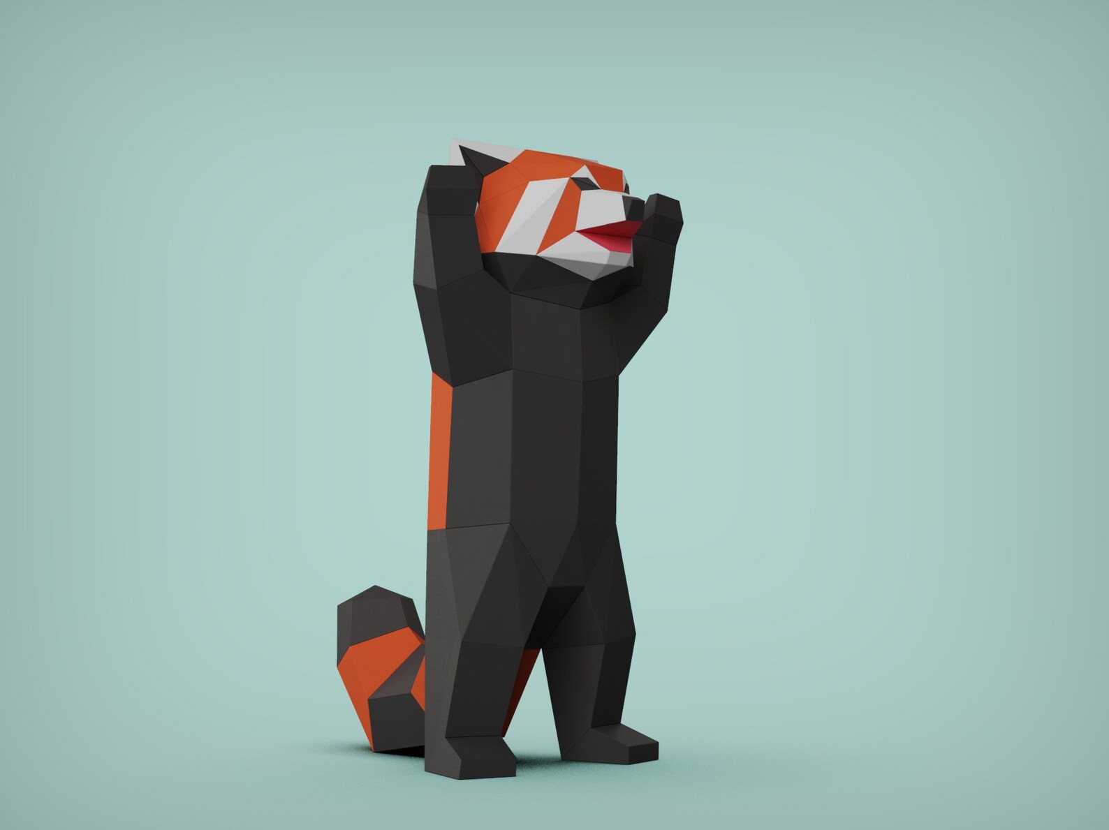 Standing Red Panda Paper Model 3D Papercraft Tempalte PDF - Etsy