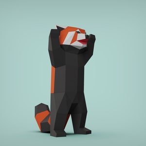 Standing Red Panda Paper Model, 3D Papercraft Tempalte, PDF File ...