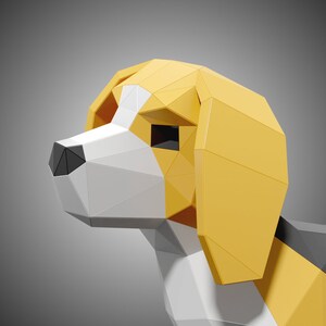 Beagle Paper Sculpture,printable PDF Template,handmade Terriers Dog ...