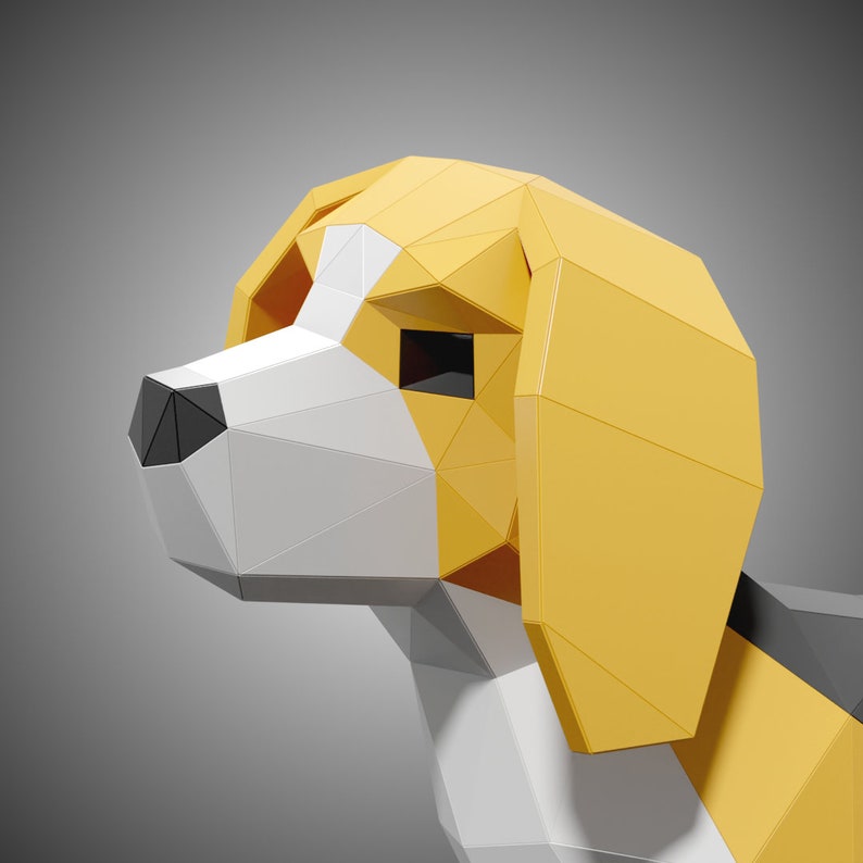 Beagle Paper Sculpture,printable PDF Template,handmade Terriers Dog ...