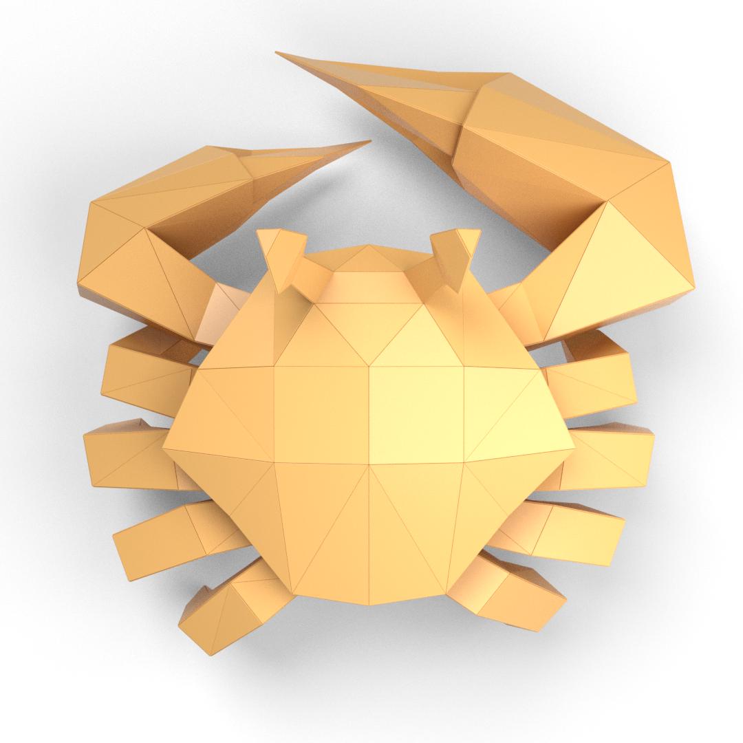 Crab Paper Sculpture,printable PDF Template,handmade Wild Animals ...