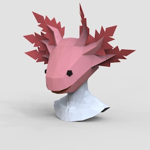 Axolotl Mask Paper Sculpture,printable PDF Template,handmade Animal ...