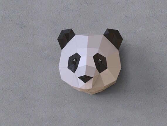 Panda Trophy Paper Sculptureprintable PDF Templatehandmade - Etsy