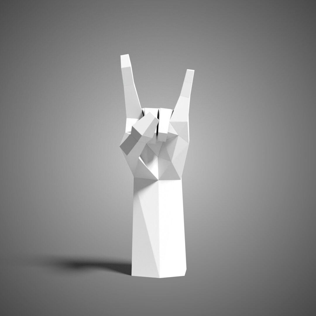 Hand Pose 1 Paper Sculpture,printable PDF Template,handmade Table ...