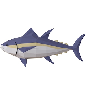 Tuna Paper Sculpture,printable PDF Template,handmade Sea Animal ...