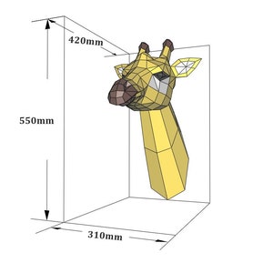 Giraffe Head Paper Sculpture,printable PDF Template,handmade Wild ...