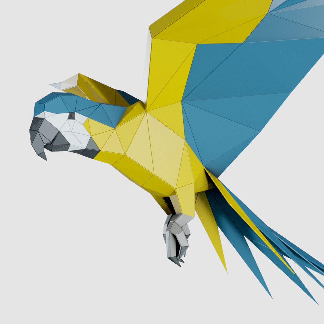 Parrot Paper Sculpture,printable PDF Template,handmade Wild Animal ...
