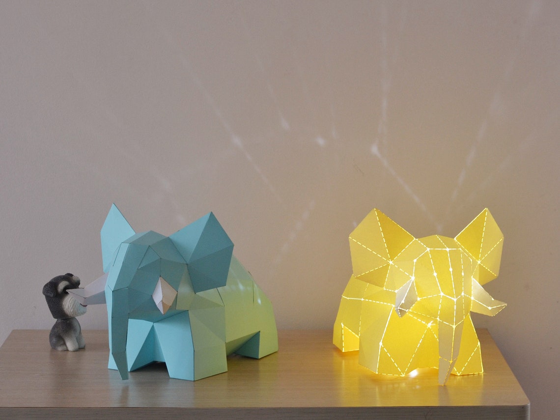 Cute Elephant Paper Model 3D Papercraft Tempalte PDF | Etsy