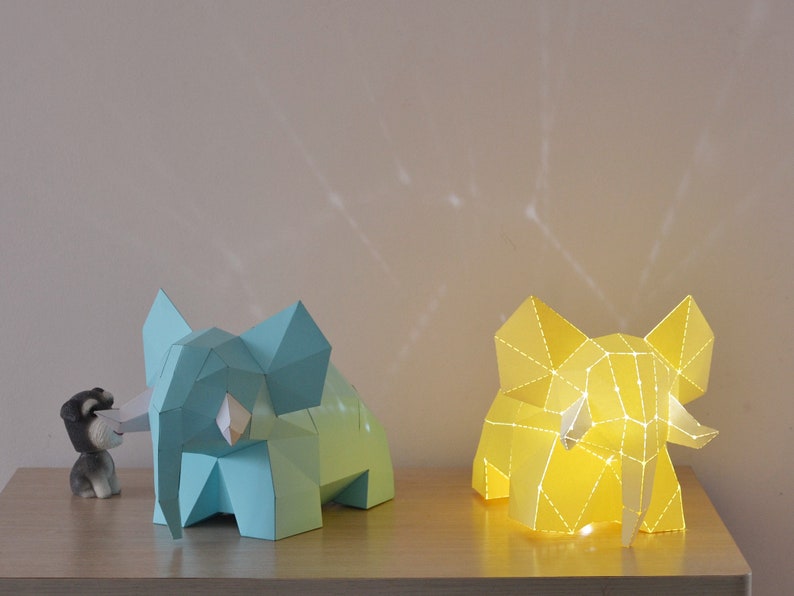 Cute Elephant Paper Model 3D Papercraft Tempalte PDF | Etsy