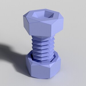 Bolt and Nut Paper Sculpture,printable PDF Template,handmade Mechanical ...
