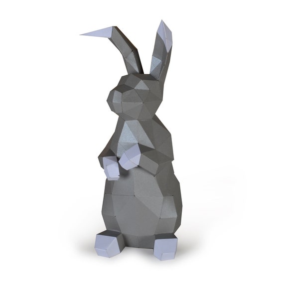 Rabbit Paper Model 3D Papercraft Tempalte PDF Fileinstant - Etsy