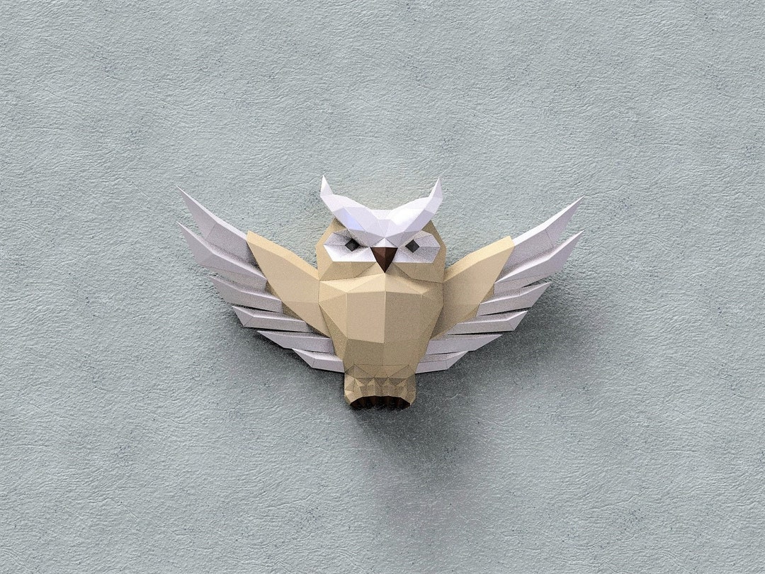 Owl Relief Paper Sculpture,printable PDF Template,handmade Wild Animal ...