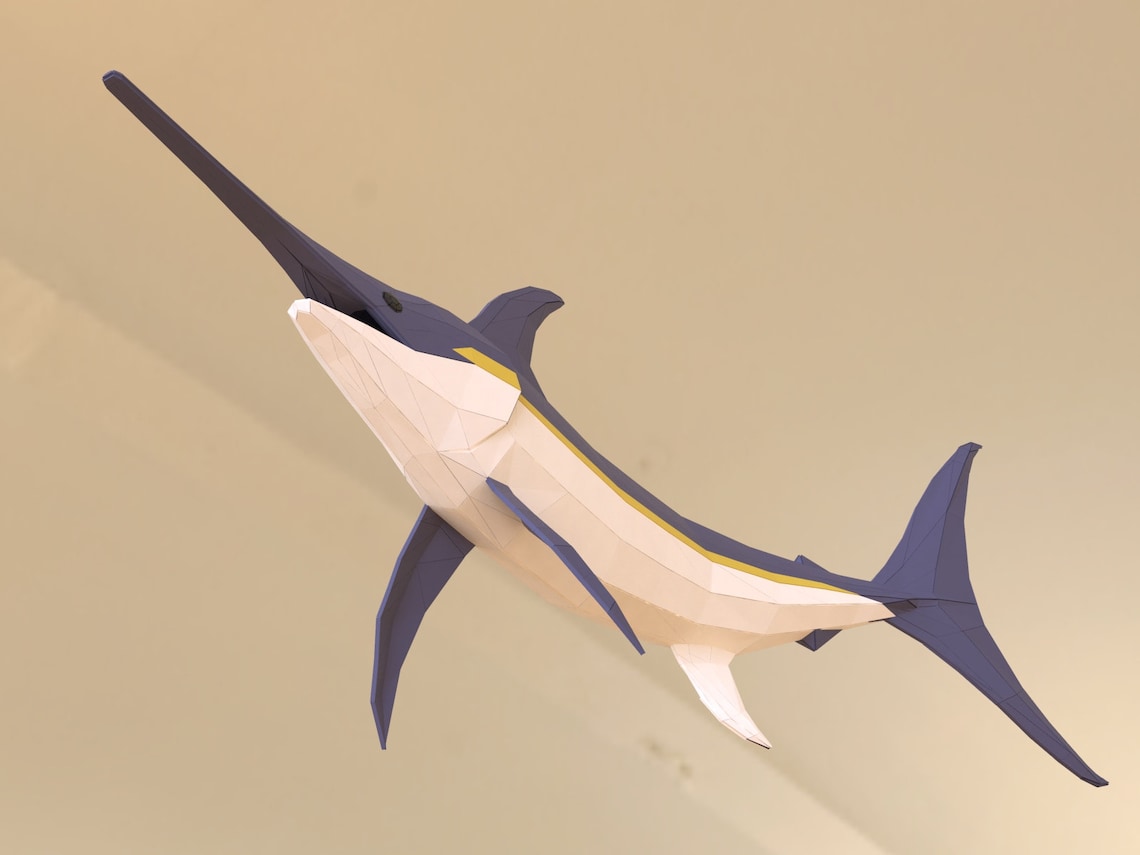 Swordfish Paper Sculptureprintable PDF Templatehandmade Sea - Etsy
