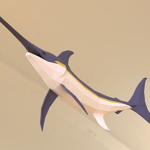 Swordfish Paper Sculpture,printable PDF Template,handmade Sea Animal ...