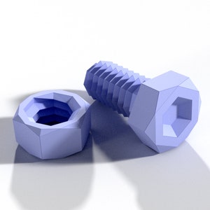 Bolt and Nut Paper Sculpture,printable PDF Template,handmade Mechanical ...